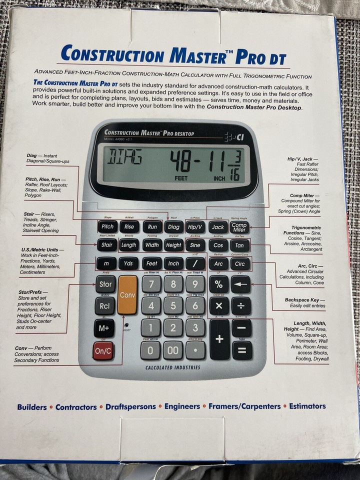 Calculated Industries 44080 Electronic Construction Master Pro Full ...