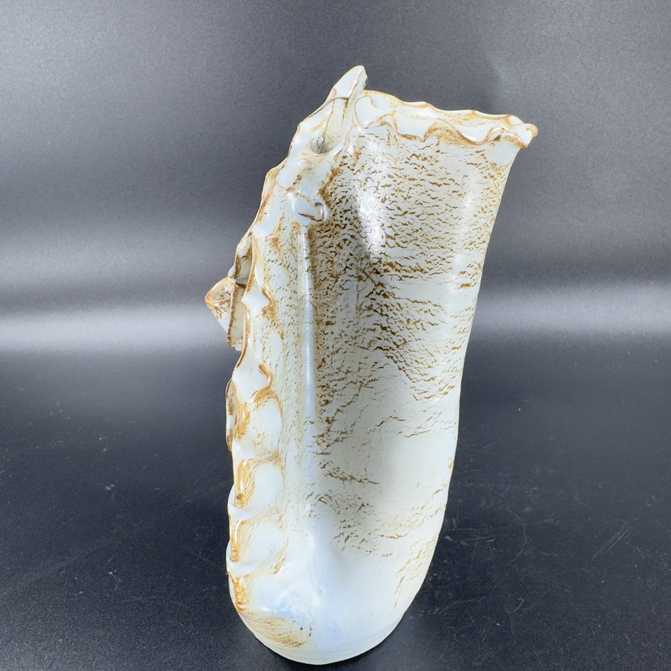 Hand Made Studio Art Pottery Vase Flower Shape Made In Greece Vintage Pottery | eBay