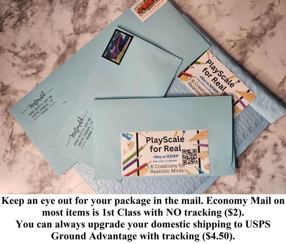 1/6 SCALE Miniature Junk Mail SET- 2 Manila Env. + 15 Letters, Smts ...