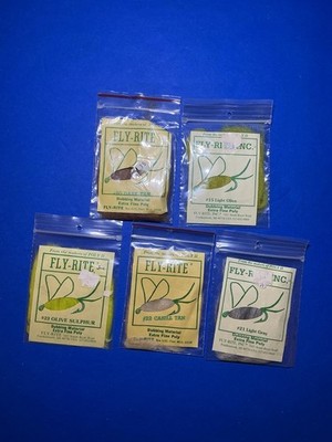 5 Packs Of Fly Rite Extra Fine Poly Dubbing For Fly Tying, #’s 15, 20 ...