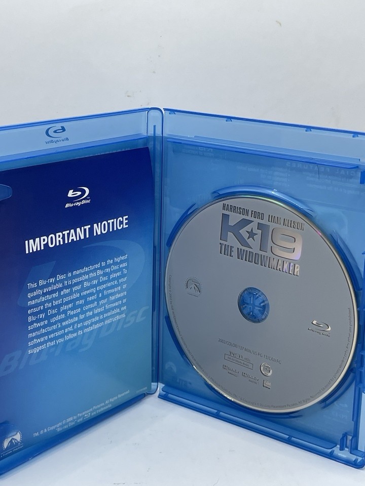 K-19 The Widowmaker Blu-ray Harrison Ford, Liam Neeson Inspired By A True Story 883929302000| eBay