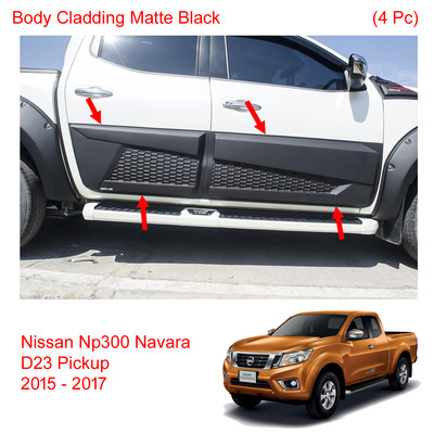 Matte Black Side Molding Body Cladding For Nissan Navara Frontier NP300 ...