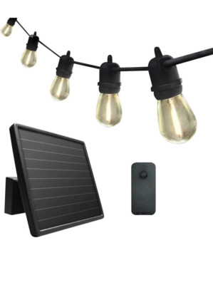 Sunforce 35' Solar String Lights with Remote Control 15 LED BULBS ...
