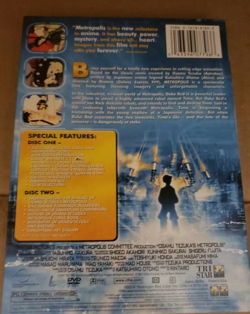 Metropolis (DVD, 2002, 2-Disc Set, DVD plus Pocket DVD) for sale online ...