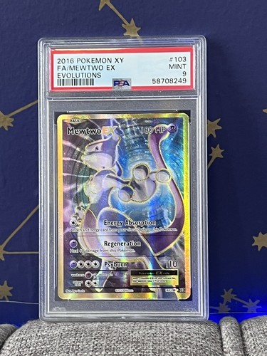 2016 Pokemon XY Evolutions Mewtwo EX 103/108 Full Art Ultra Rare PSA 9 ...