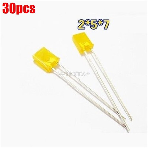 30Pcs Emitting Yellow Light 2X5X7MM 2*5*7MM Rectangle Led Yellow Color ...