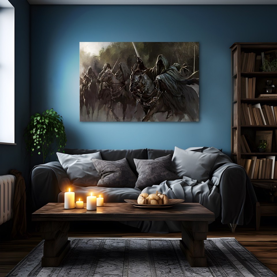 New Lord Of The Rings Nazgul Ring Wraiths Framed Canvas Wall Art ...