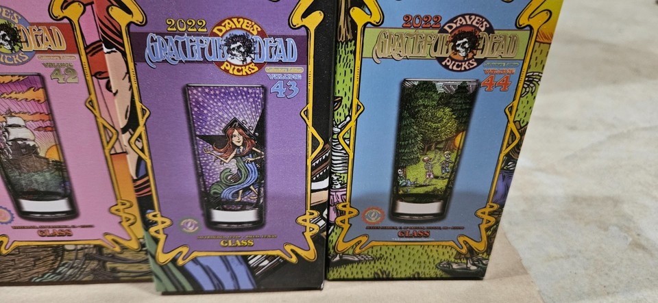 Grateful Dead - Dave’s Picks Glasses - Complete 2022 Set Volumes 41, 42 ...