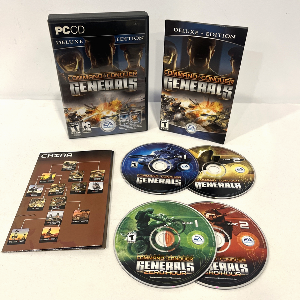 COMMAND & CONQUER GENERALS & ZERO HOUR DELUXE EDITION PC CD-ROM 4-DISC ...