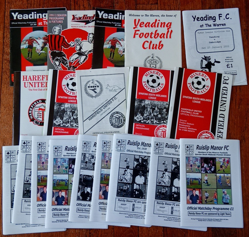 Yeading/Harefield United/Ruislip Manor Football Programme Bundle x19 ...