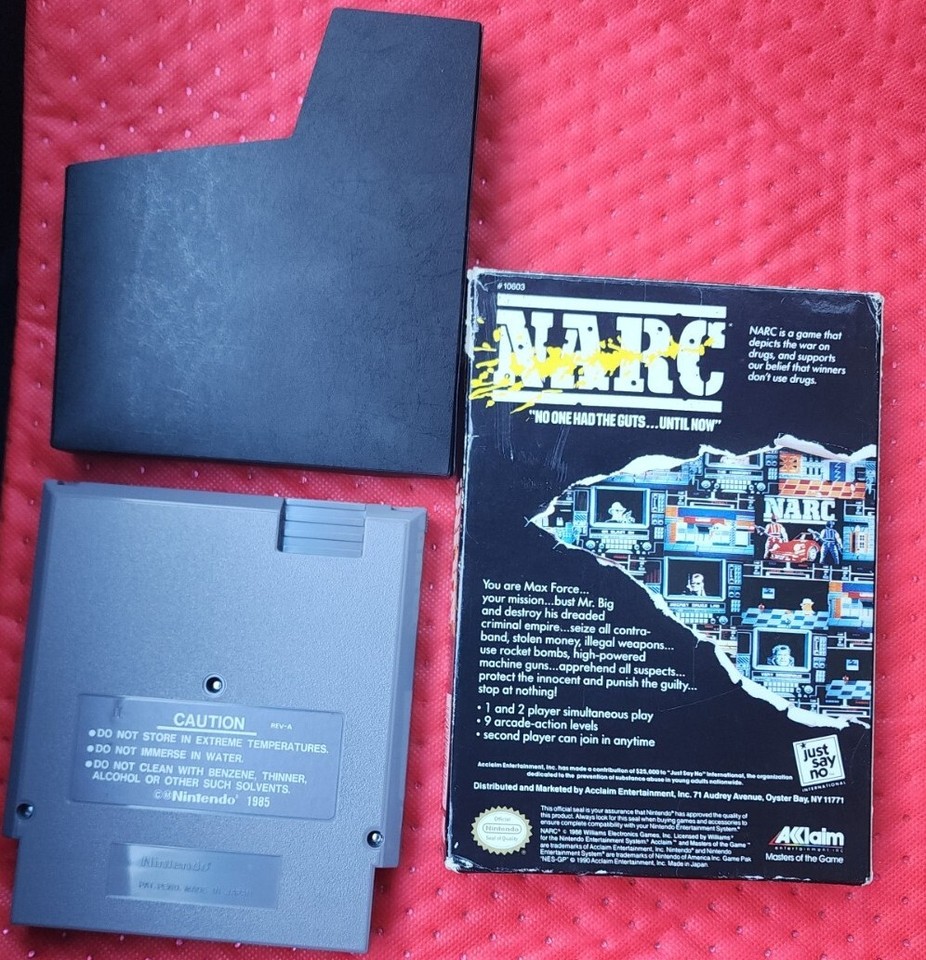 NARC Nintendo NES Game In Original Box, NO Manual Tested Working | eBay