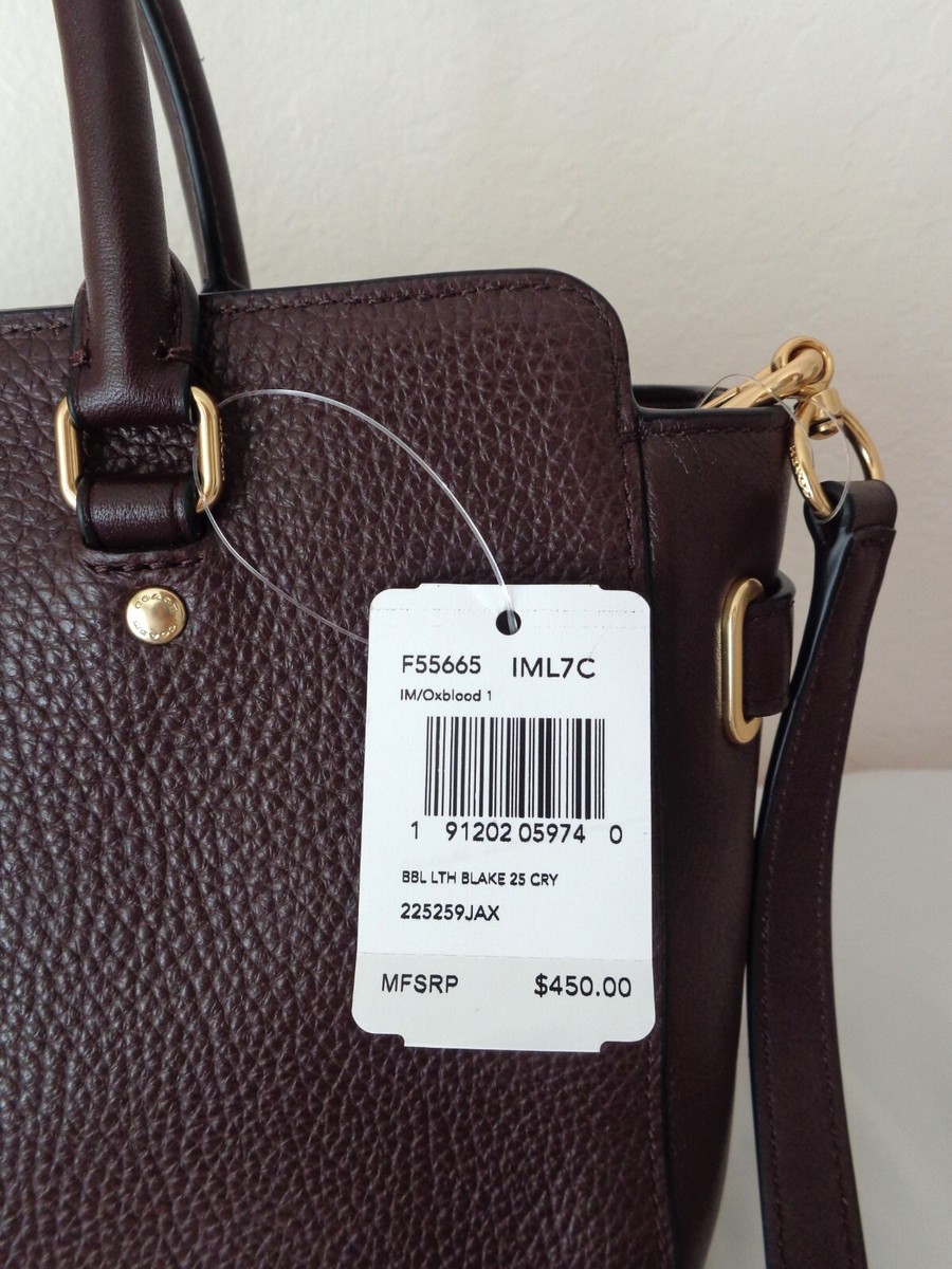 Coach NWT F55665 Coach Bubble Leather Blake 25 Carryall In Oxblood