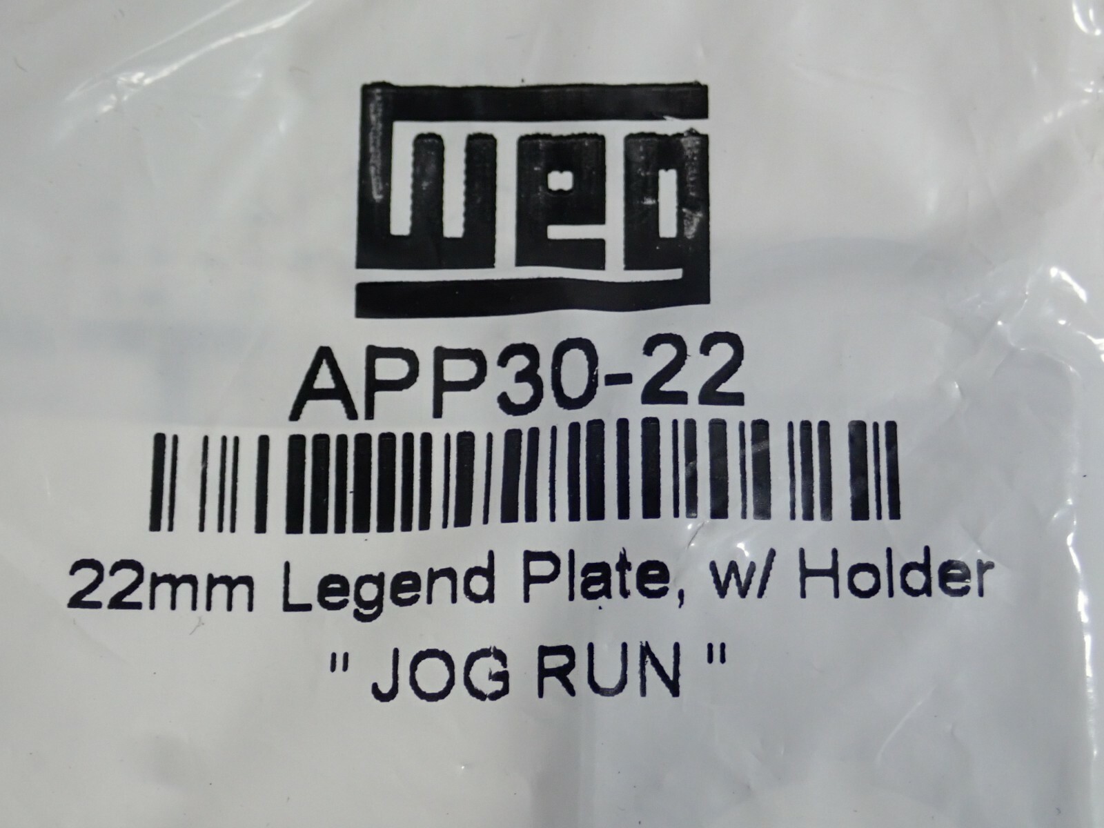 WEG APP30-22 22MM LEGEND PLATE W/HOLDER (JOG RUN) LOT OF 26 | eBay