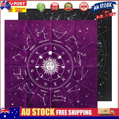 12 Constellations Divination Tarot Card Tablecloth Velvet Altar Cloth ...