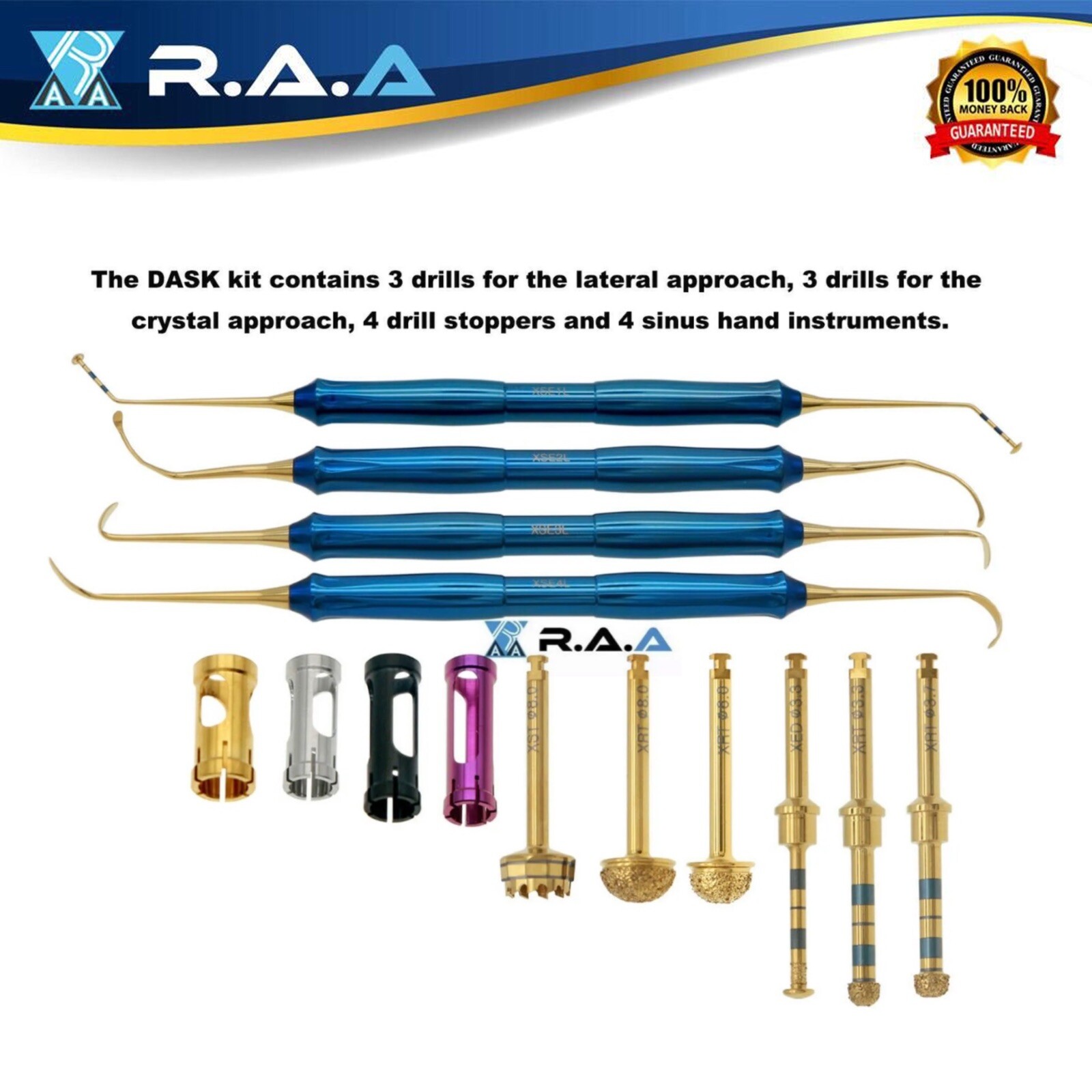 Dental Implant Elevation Kit Dask Drills Stopper,Sinus Lift USA STOCK ...