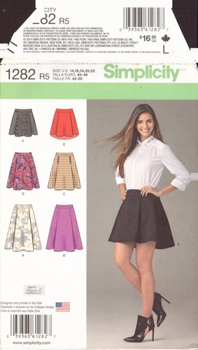 Simplicity 1282 Sewing Pattern, Misses' Skirts, Size 14-22, Uncut ...