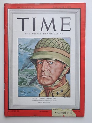 Time Magazine - WWII Era - November 2, 1942 Guadalcanal's Vandegrift | eBay