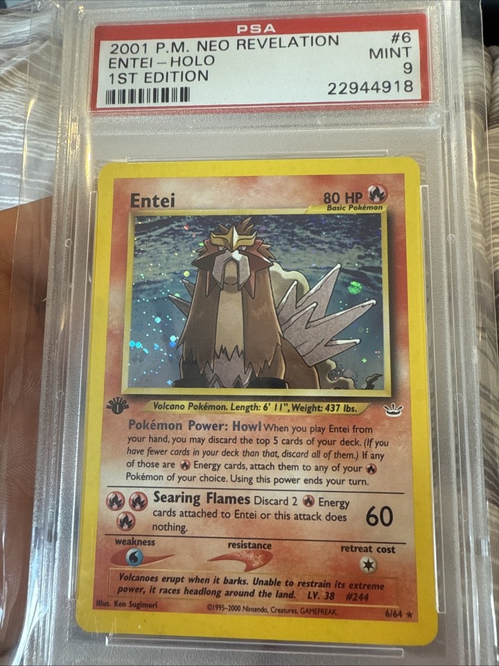 Neo Revelation Entei Holo Rare 1st Edition Pokemon 2001 PSA 9 | eBay