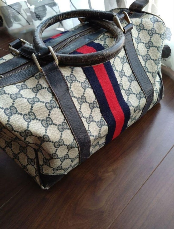 Gucci Sherry Line Boston Travel Bag Made In Italy Auth From Japan | eBay