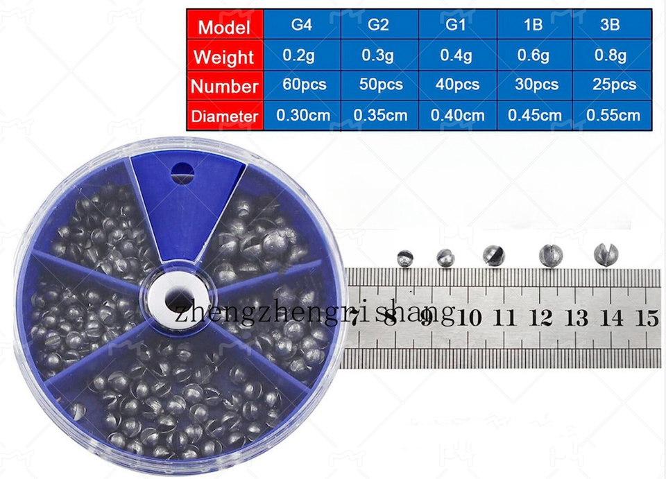 205Pcs 5 Sizes Lead Split Shot Weights, Removable Round Fishing Weight ...