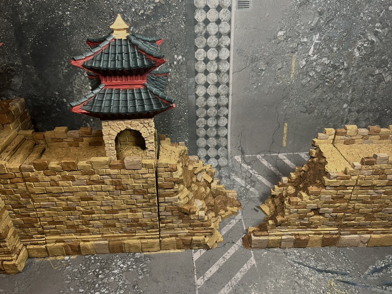 Tabletop gaming terrain Rising Sun Castle Great Wall Set unpainted | eBay