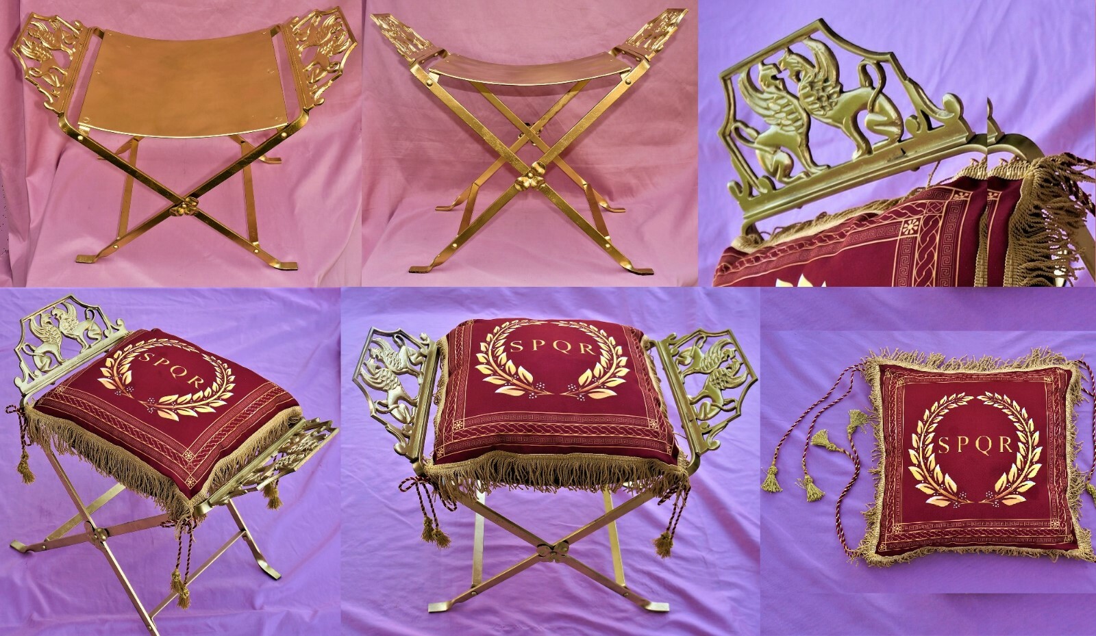 Antique Roman Curule Chair Armchair Emperor King Officer Revival ...