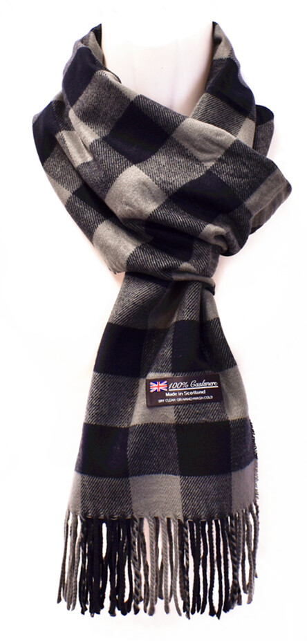 Mens Womens Wool Check Scarf Scotland Made Warm Plaid Wool 100% ...