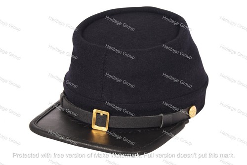 Civil War Union Army Leather Peak Navy Blue Kepi Hat DDP - No Tariff | eBay