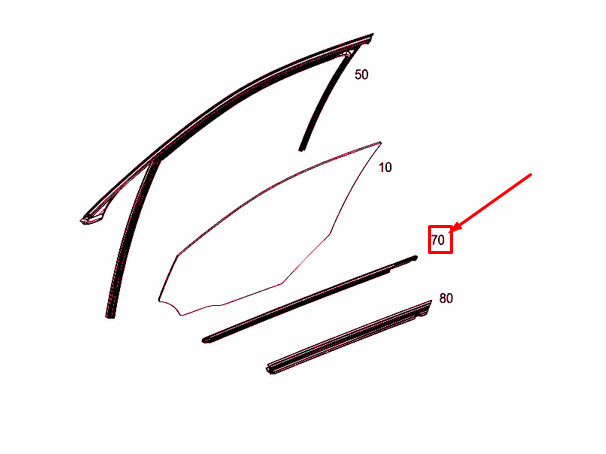 MERCEDES BENZ Class Front Door Molding Chrome Right Outer a 212 725 06 ...