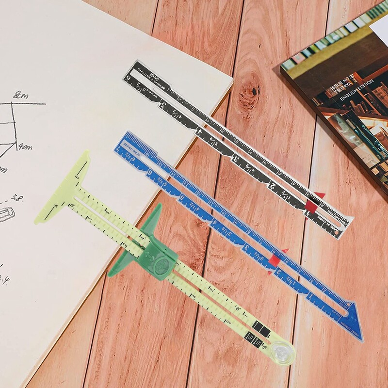 2X(3 Pieces Sliding Measuring Sewing Tool Set Measuring Sewing for2219 ...