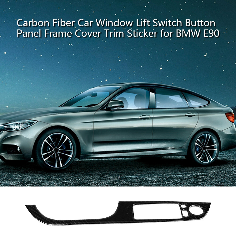Carbon Fiber LHD Car Window Lift Switch Button Panel Frame Cover Trim ...