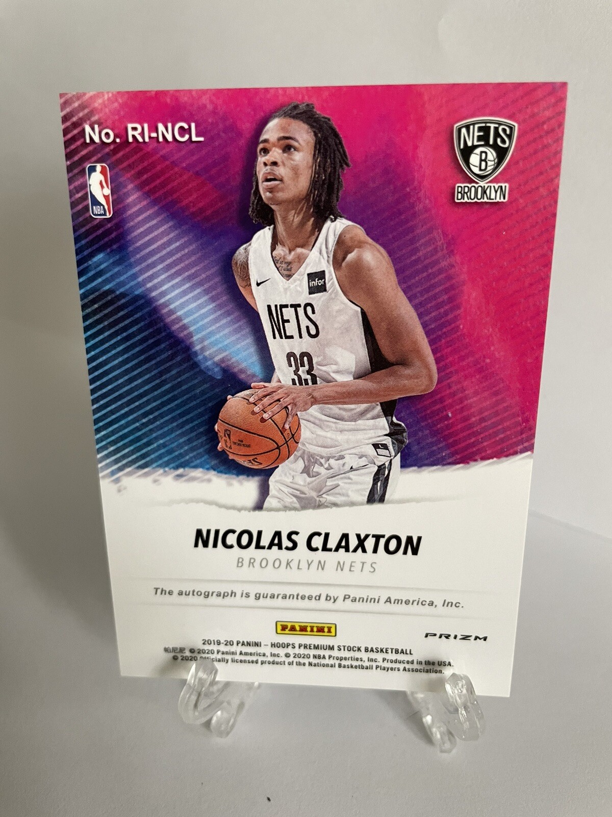 Nicolas Claxton 2019-20 NBA Hoops Premium Stock Rookie Ink Auto #RI-NCL ...