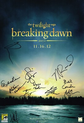 Twilight Cast SIGNED 11x17 Poster Comic Con Stephenie Meyer Robert ...