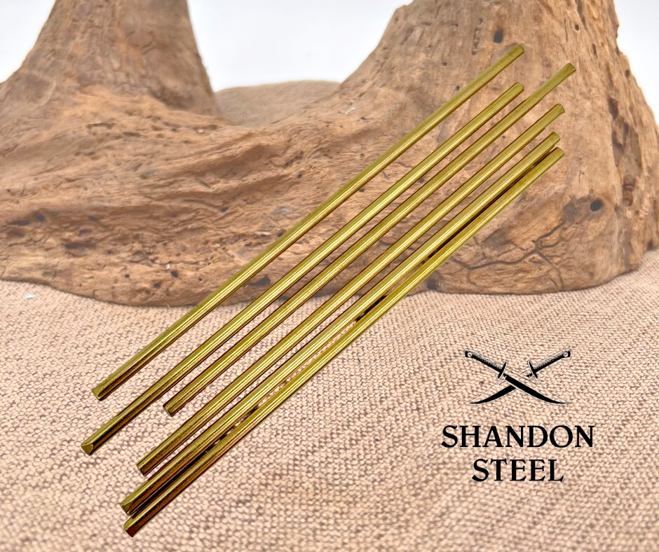 Brass Pin Stock 6 Pack 5" x 1/8" Solid Round Brass Rod for DIY Craft ...