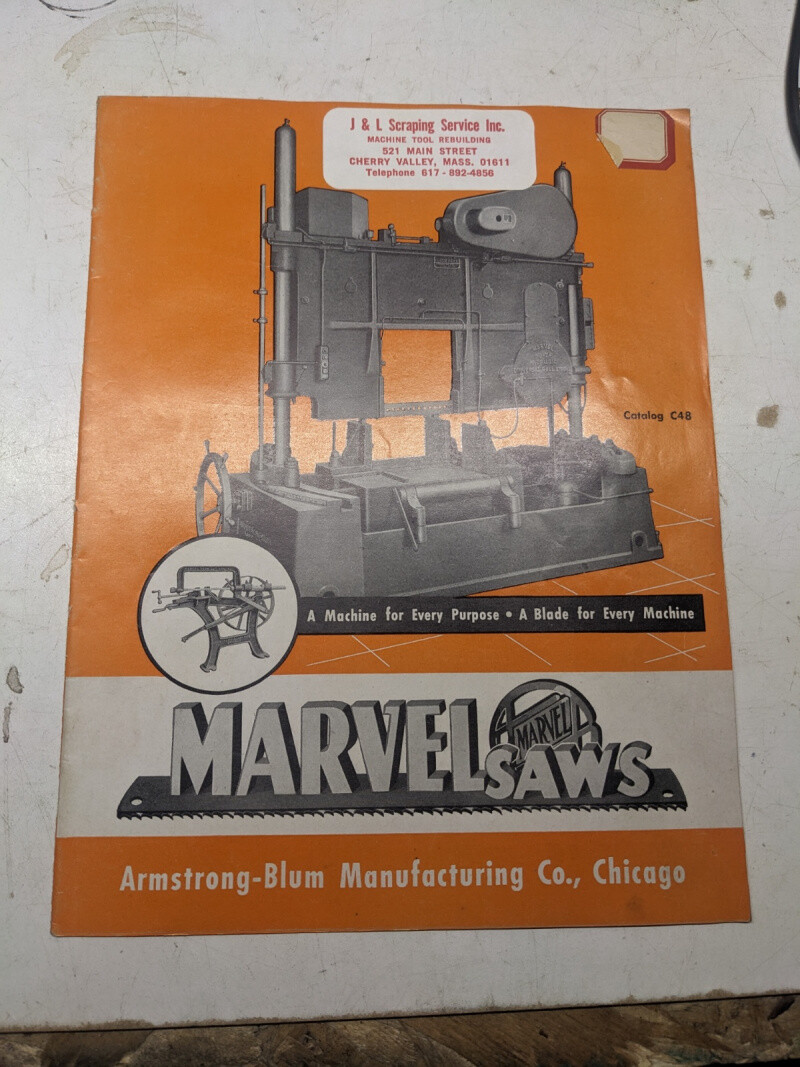 MARVEL SAWS SALES BROCHURE CATALOG C48 SPECIFICATIONS FEATURES 1948 | eBay