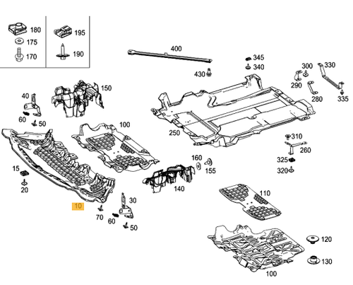 NEW GENUINE MERCEDES BENZ MB C W205 FRONT ENGINE UNDER TRAY COVER BELLY ...