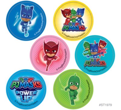 60 PJ Masks Dot Stickers Party Favor Teacher Supply Power Up gekko cat ...