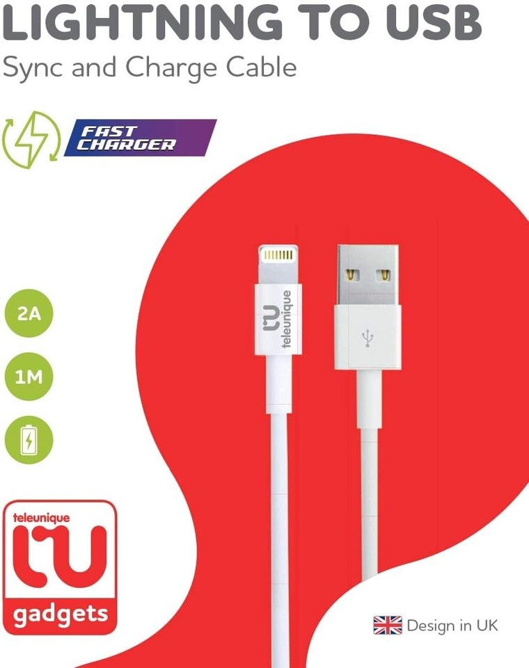 Teleunique USB Cable – 2A (Fast) for apple products | eBay UK