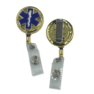 CL8-05 EMT EMS Paramedic Ambulance RETRACTABLE metal ID reel Medic Star ...