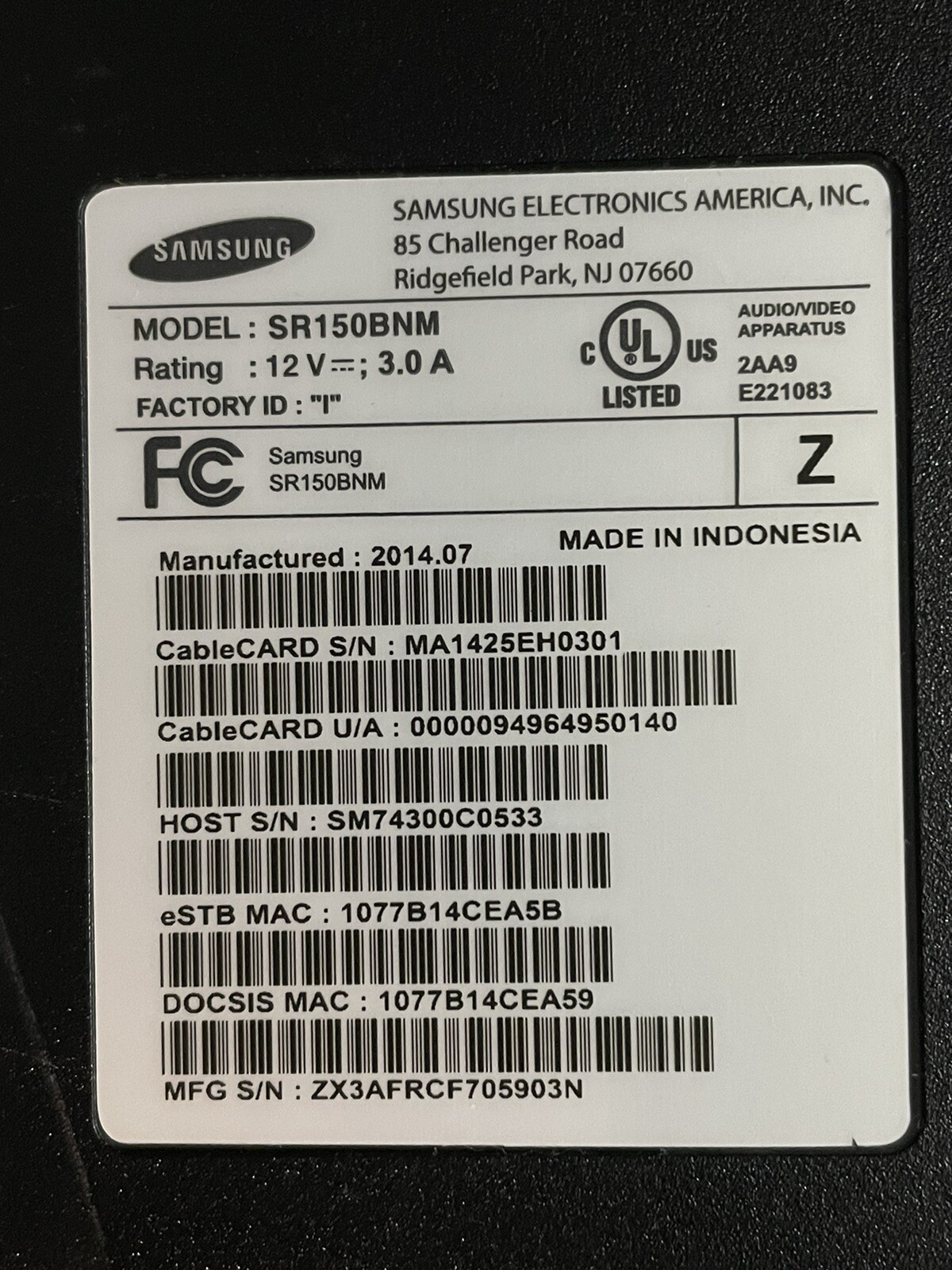 3x Samsung Xfinity Box Model: SR150BNM Read Description! | eBay