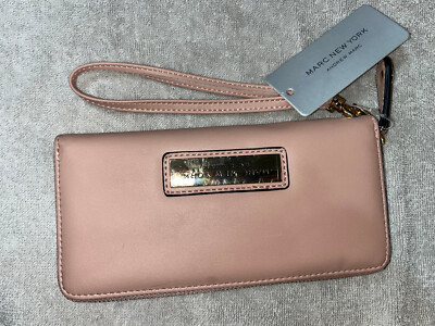 Marc New York Andrew Marc Organizer Zip Leather Wallet- Wristlet Pink ...