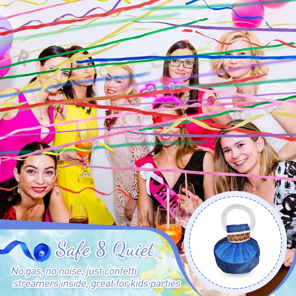 No Mess Streamers Poppers,24Pack Colorful 24Pack, Blue Multicolor | eBay
