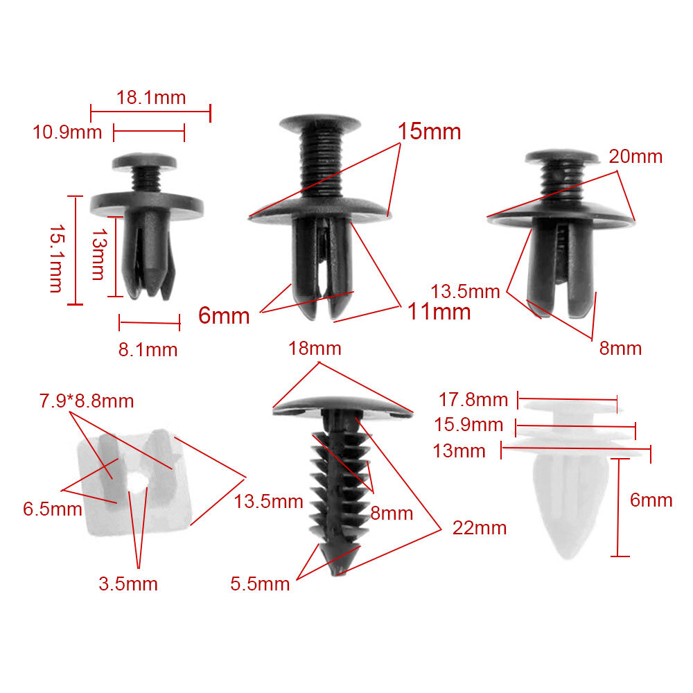 150x Car Body Trim Clips Fastener Rivet Retainer Bumper Panel Push Pin ...