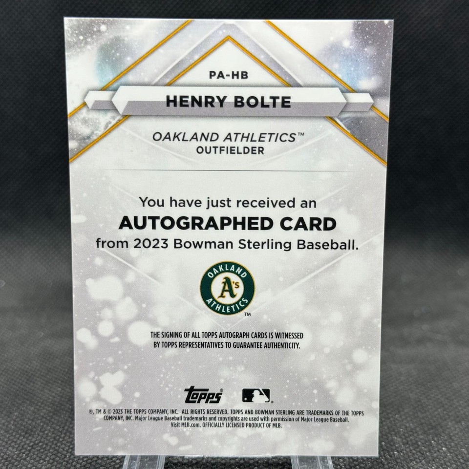Henry Bolte 2023 Bowman Sterling Base Auto Oakland Athletics #PA-HB | eBay
