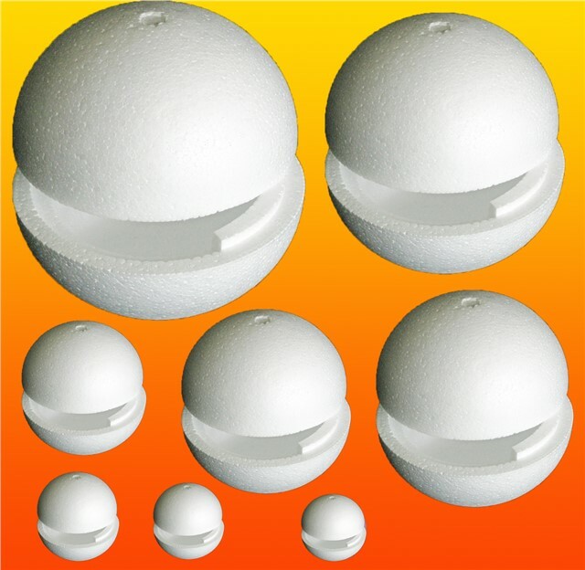 LARGE Polystyrene Balls HOLLOW in 2 halves - 15cm to 80cm Craft Props ...