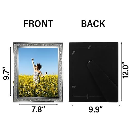 8x10 Picture Frame Set of 2 Sparkle Glass Photo Frames 8 by 10 for ...