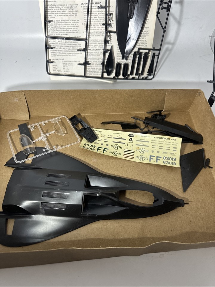 TESTORS-#595-F-19 STEALTH FIGHTER- Open Box KIT-1:48 SCALE See Pics | eBay