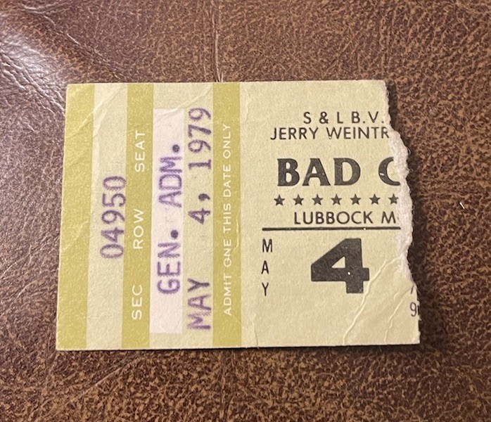 BAD COMPANY/CARILLO RARE CONCERT TICKET STUB LUBBOCK, TX 05/04/1979 | eBay