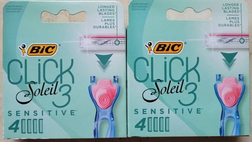 BIC CLICK SOLEIL 3 SENSITIVE MOISTURISING x 4 RAZOR BLADES x 2 PACKS (8 ...