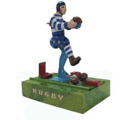 MM2006 playing rugby nostalgic theme personality ornaments tin ...